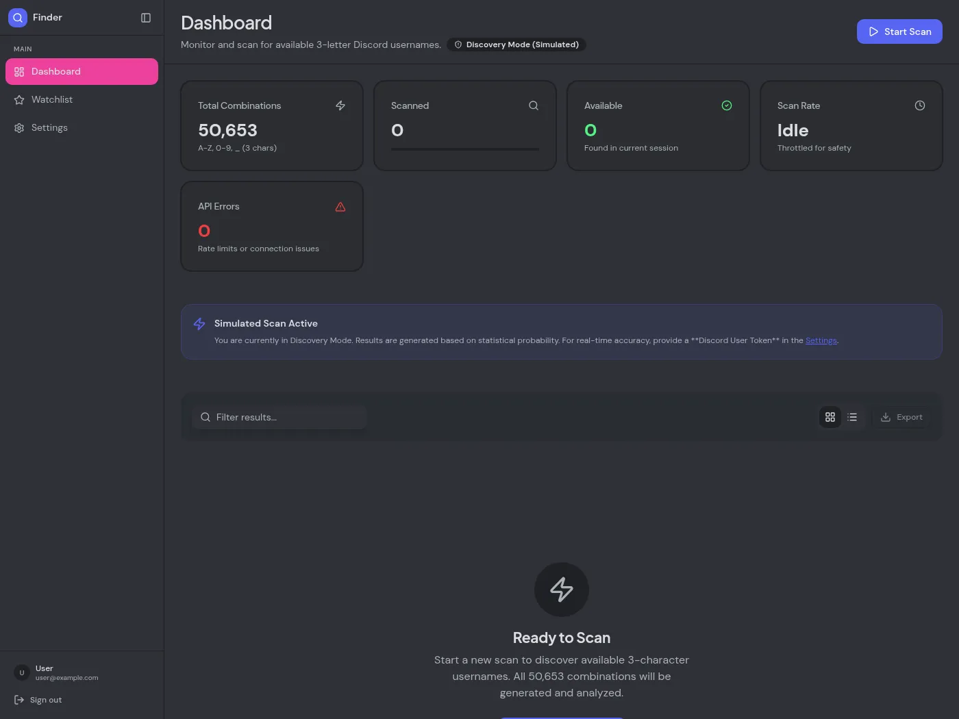 Discord 3-Letter Finder