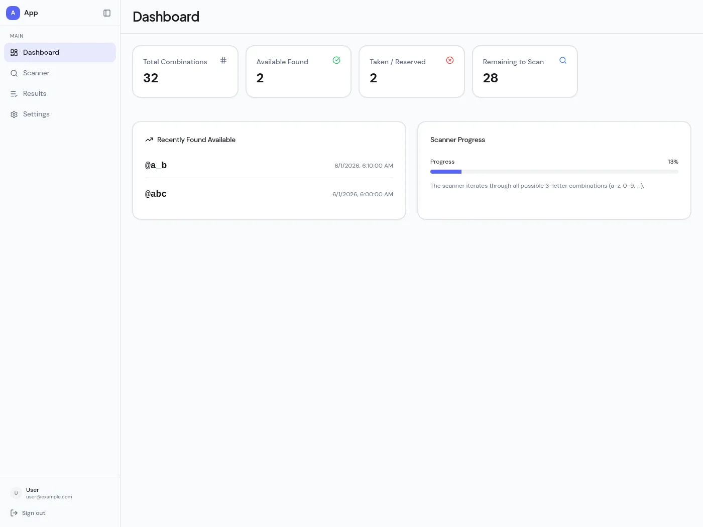 Discord 3-Letter Finder