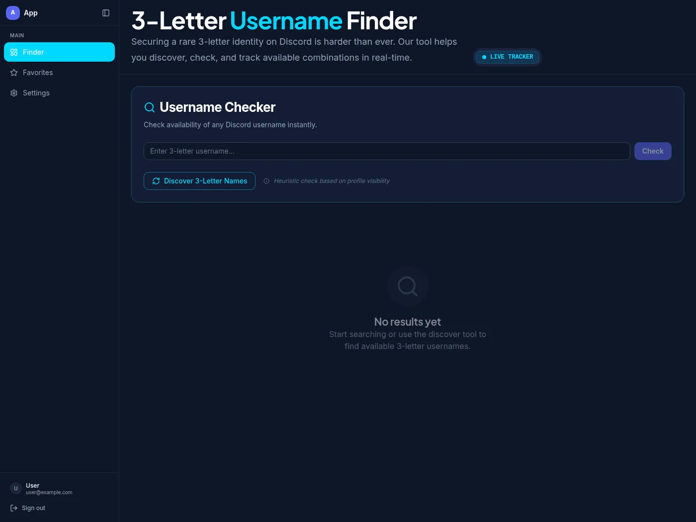 Discord 3-Letter Finder