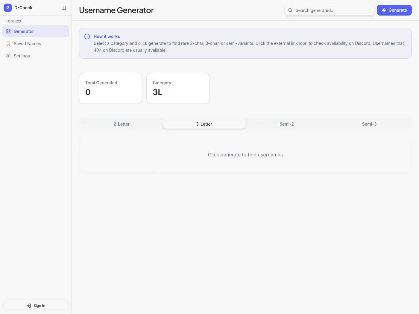 Discord Username Checker