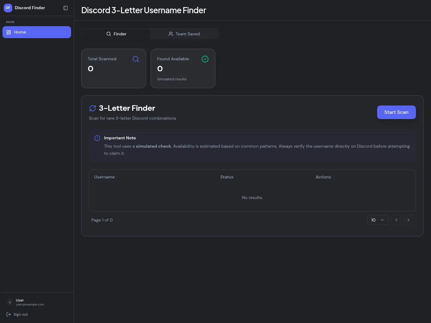 Discord 3-Letter Finder