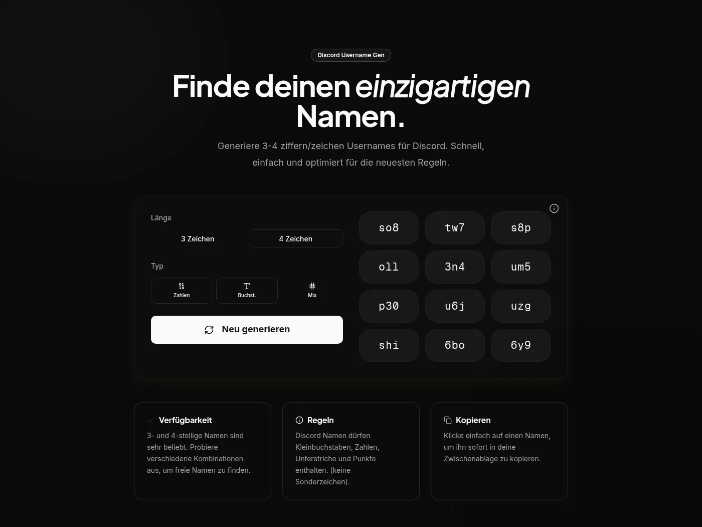 Discord Username Generator
