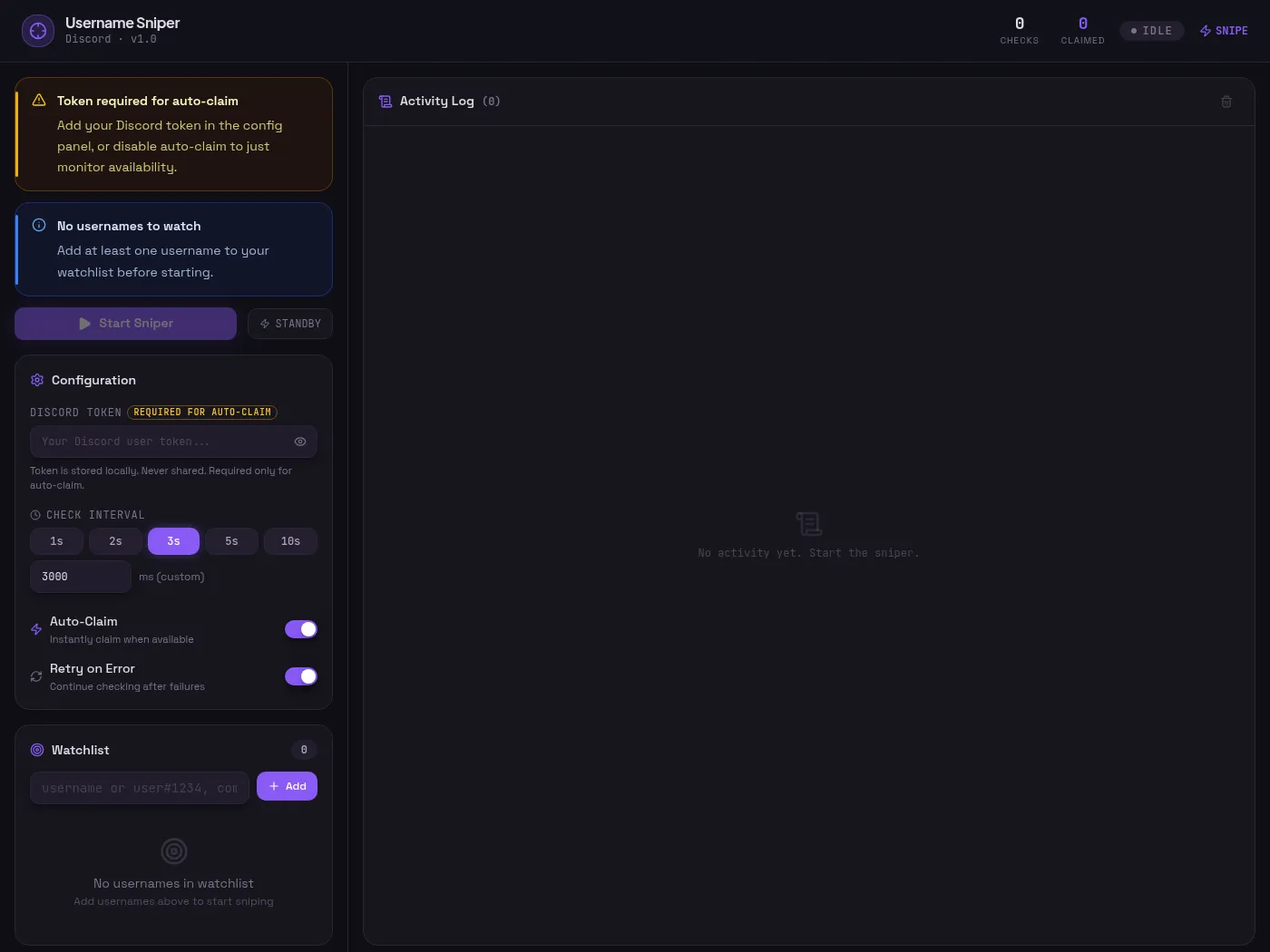 Discord Username Sniper
