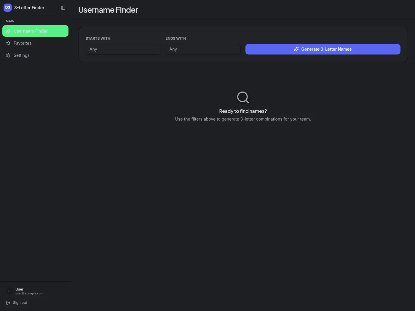 Discord 3-Letter Finder