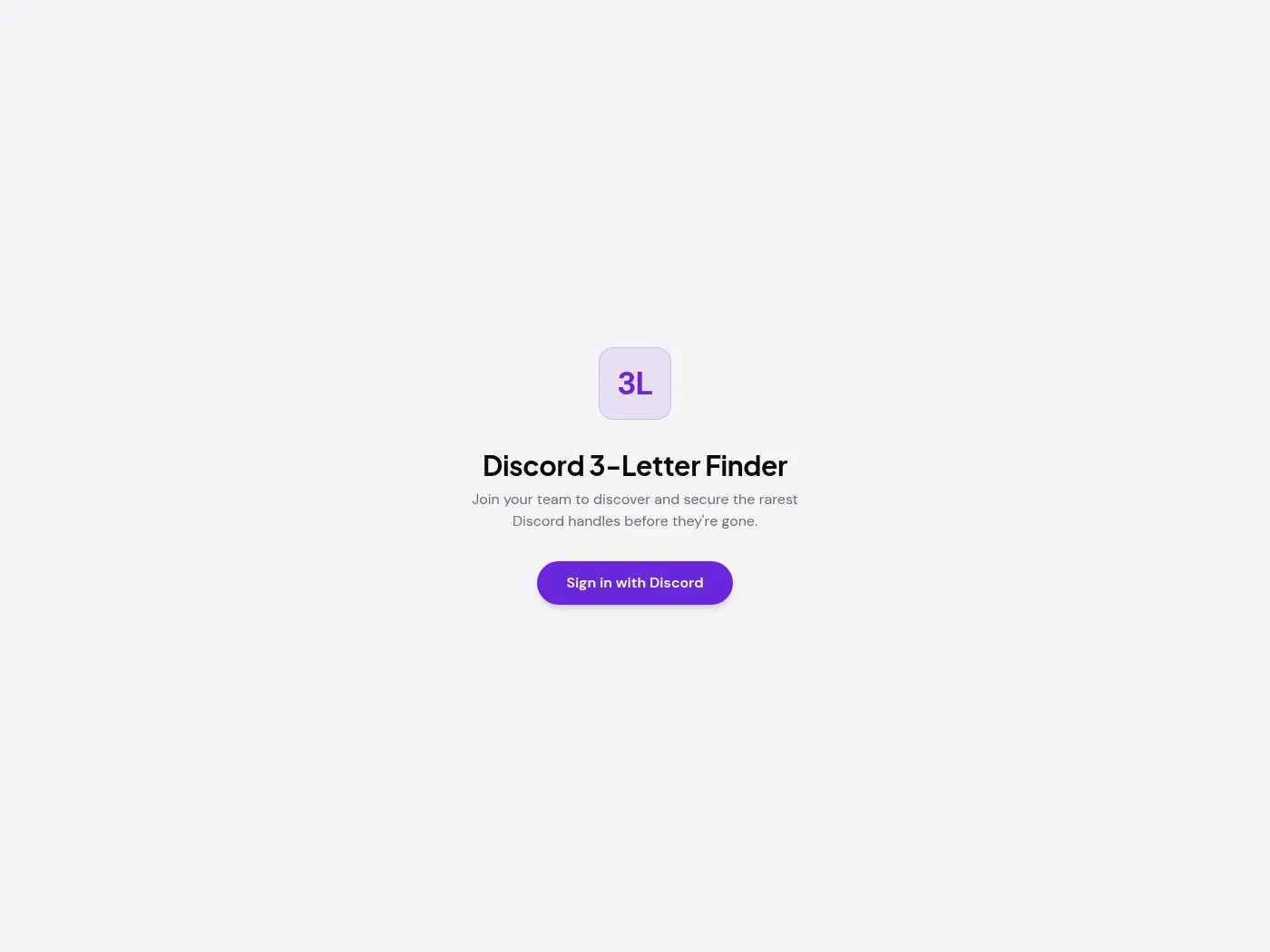 Discord 3-Letter Finder