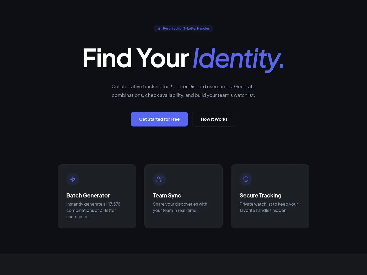Discord 3-Letter Finder