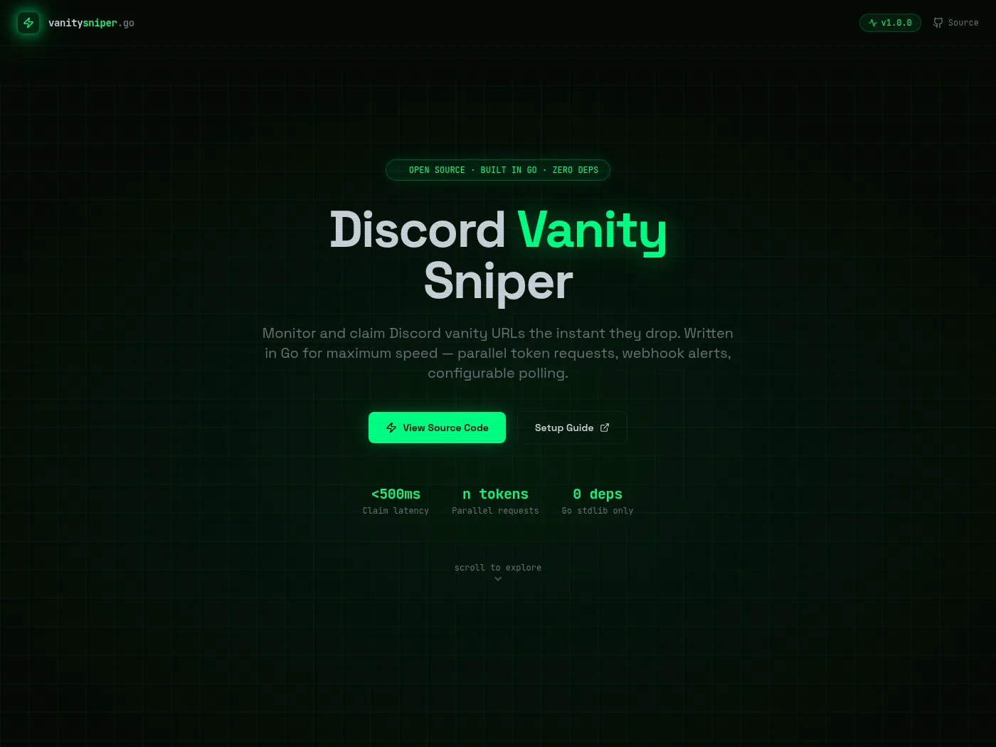 Go Discord Vanity Sniper