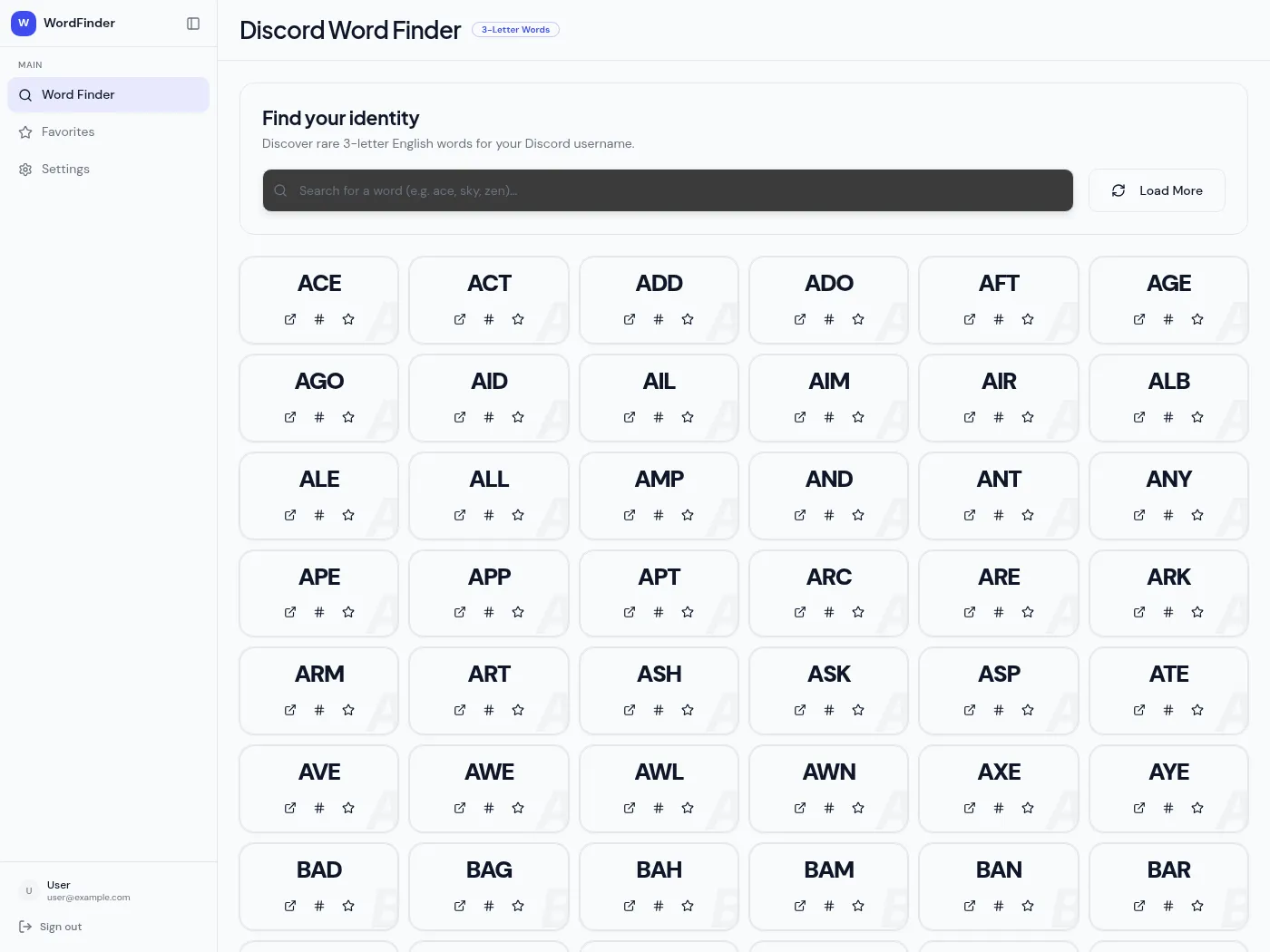 WordUsername Finder