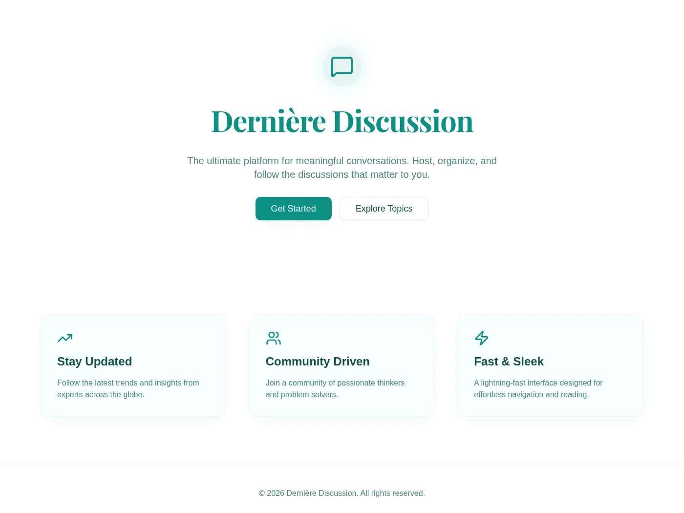 Dernière Discussion
