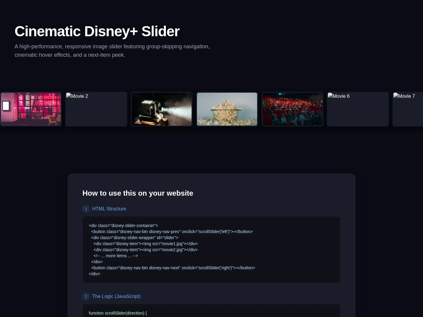 Cinematic Image Slider