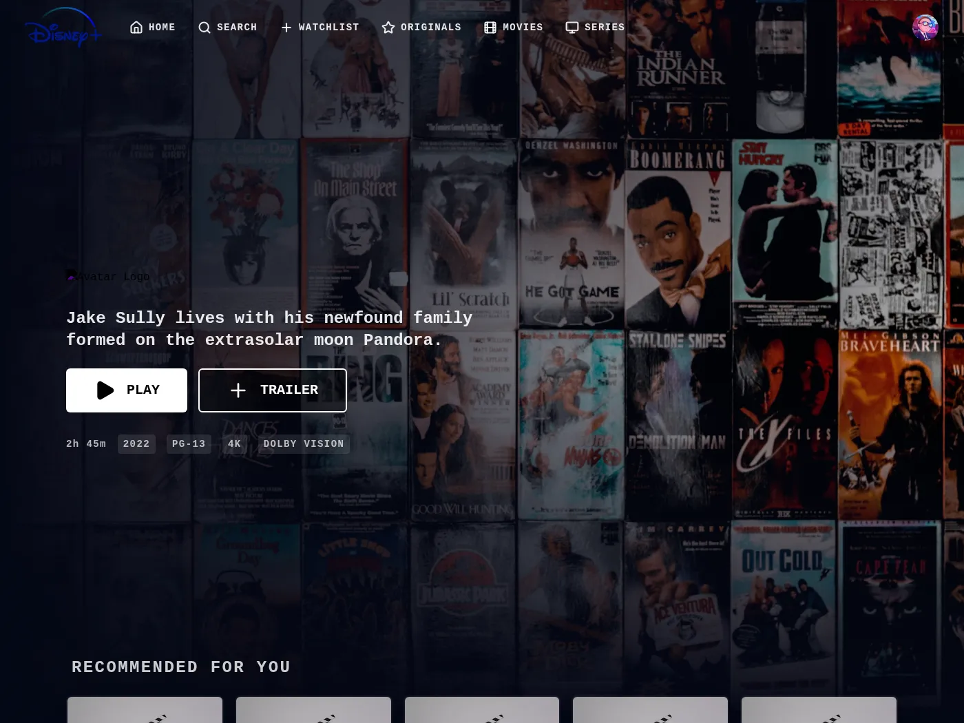 Disney+ Header Clone