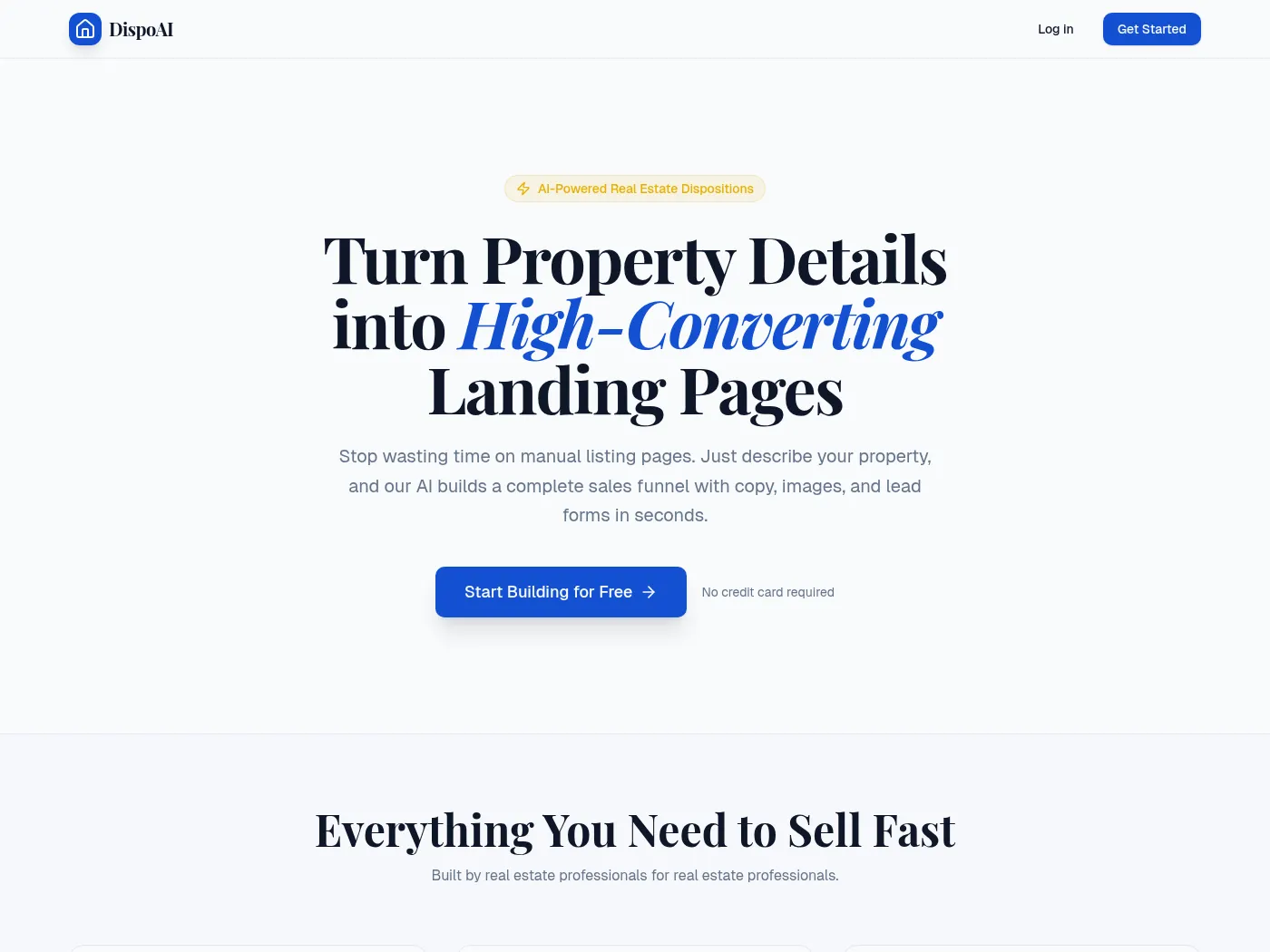 DispoAI Landing Page Builder
