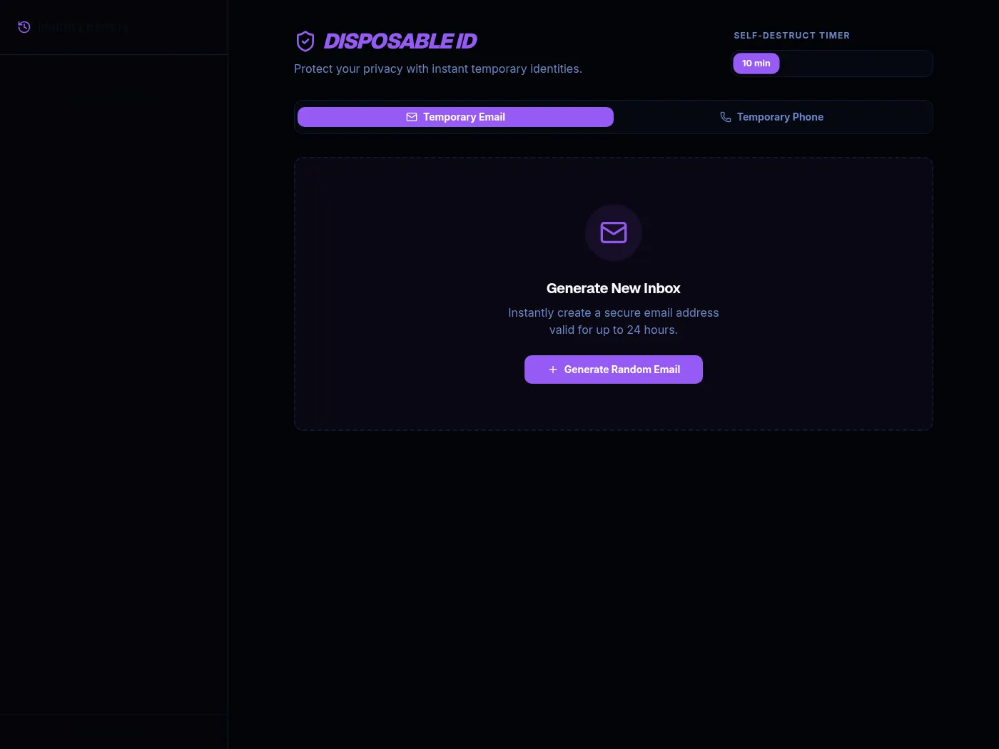 Disposable Identity Hub