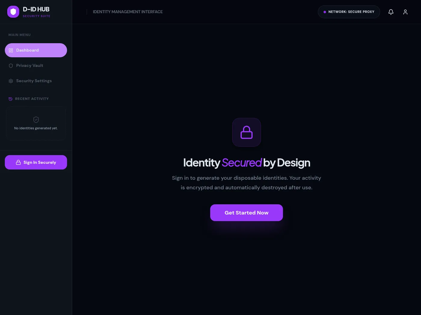 Disposable Identity Hub