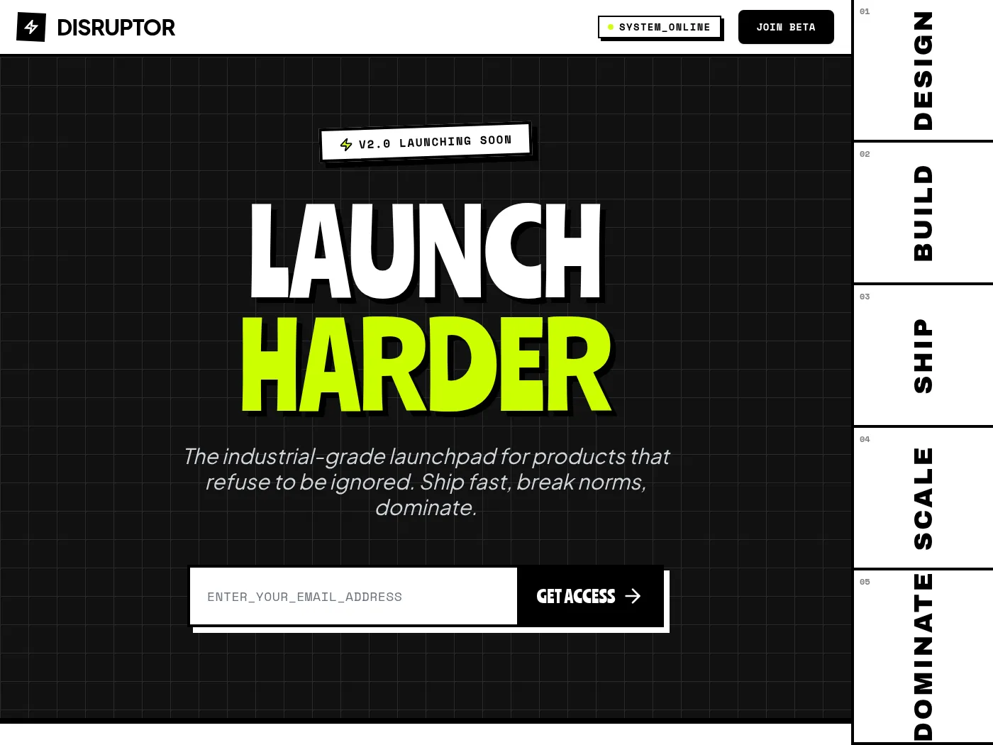 Disruptor UI Launchpad