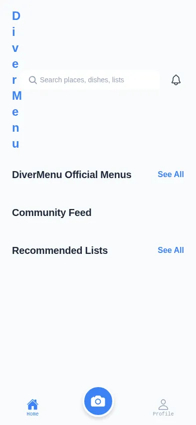 DiverMenu Food Logging App