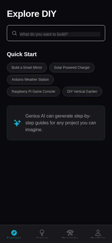 DIY Genius Mobile App