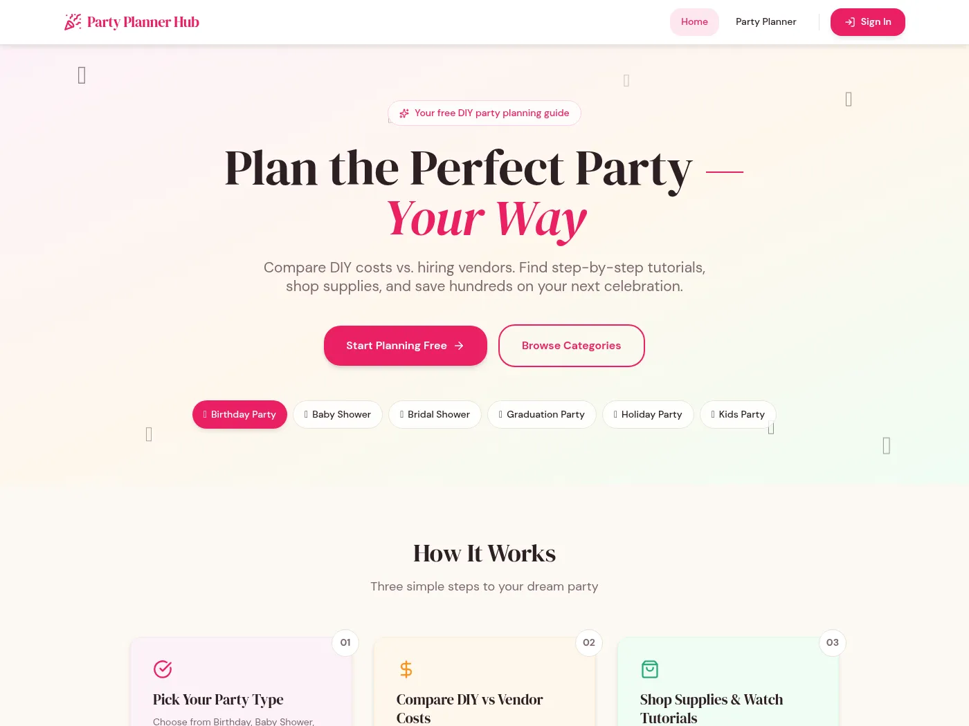 DIY Party Planner Hub (Remix)