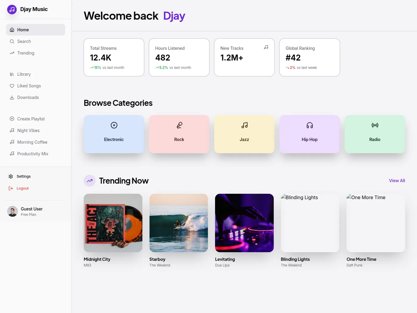 Djay Music Web Player