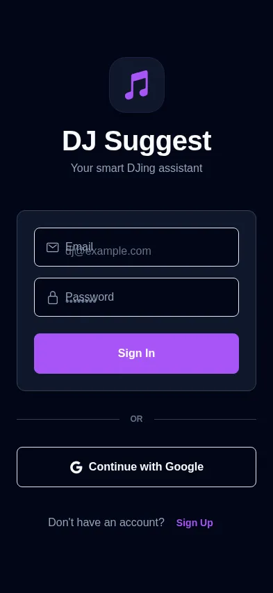DJ Song Suggestion App