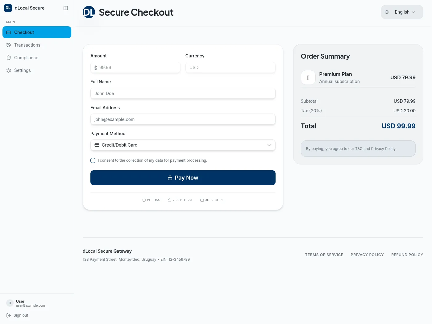 dLocal Secure Checkout