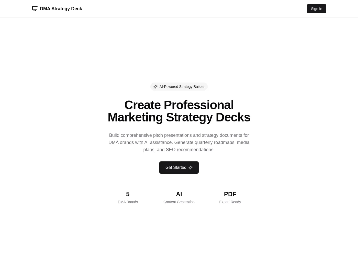 DMA Digital Strategy Deck