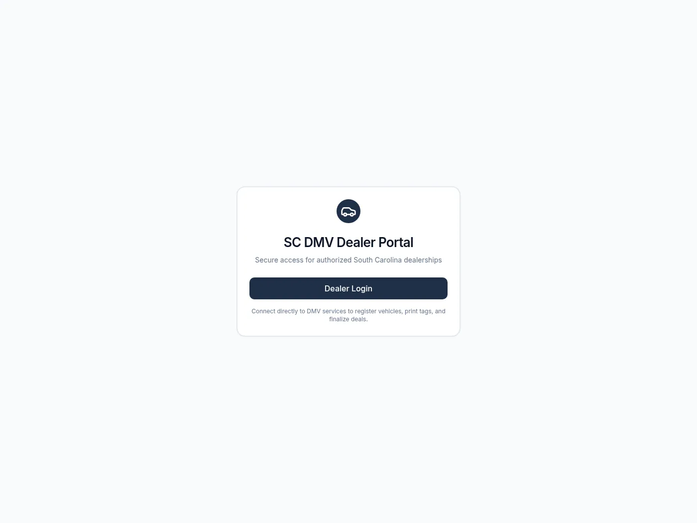 SC DMV Dealer Portal