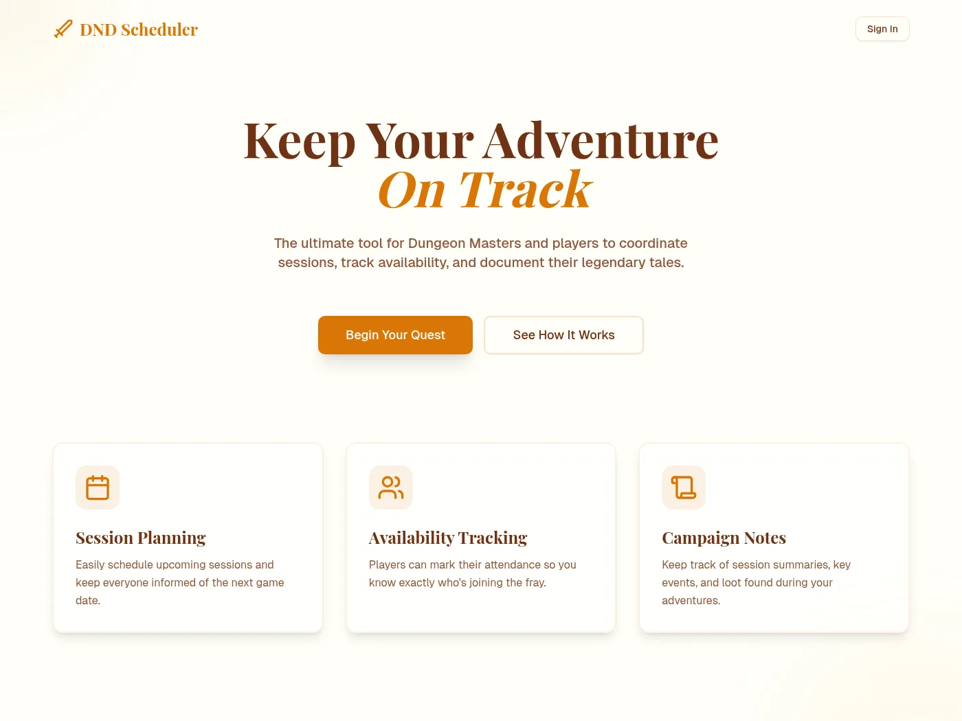 DND Session Scheduler