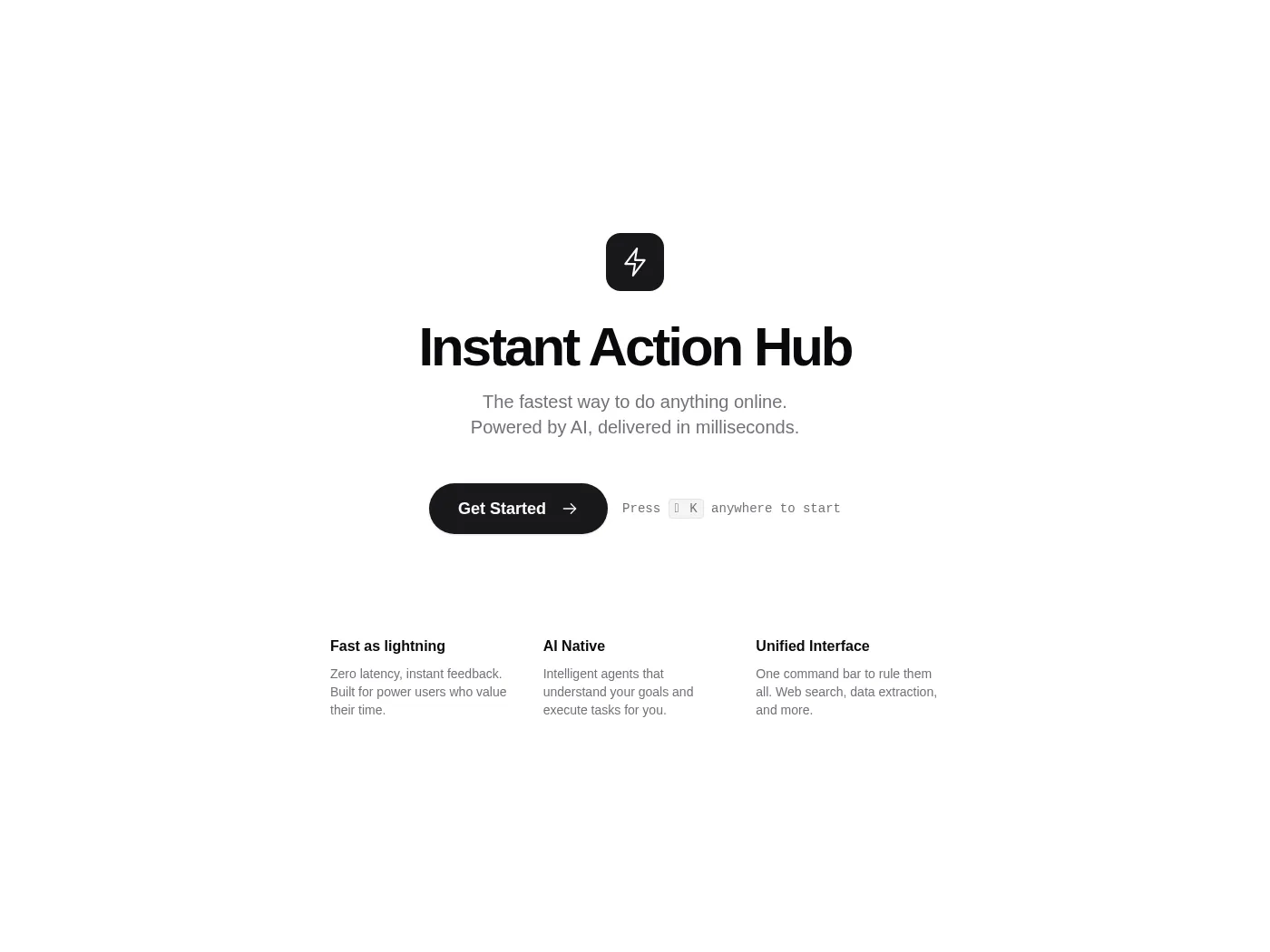 Instant Action Hub