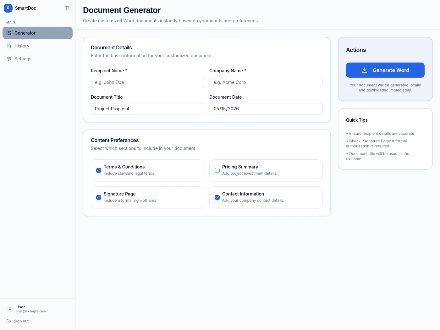 Smart Doc Generator
