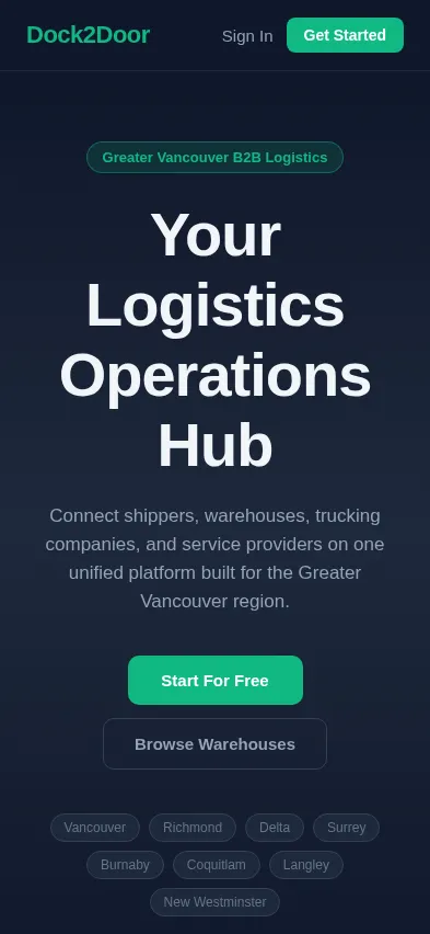 Dock2Door Logistics Platform
