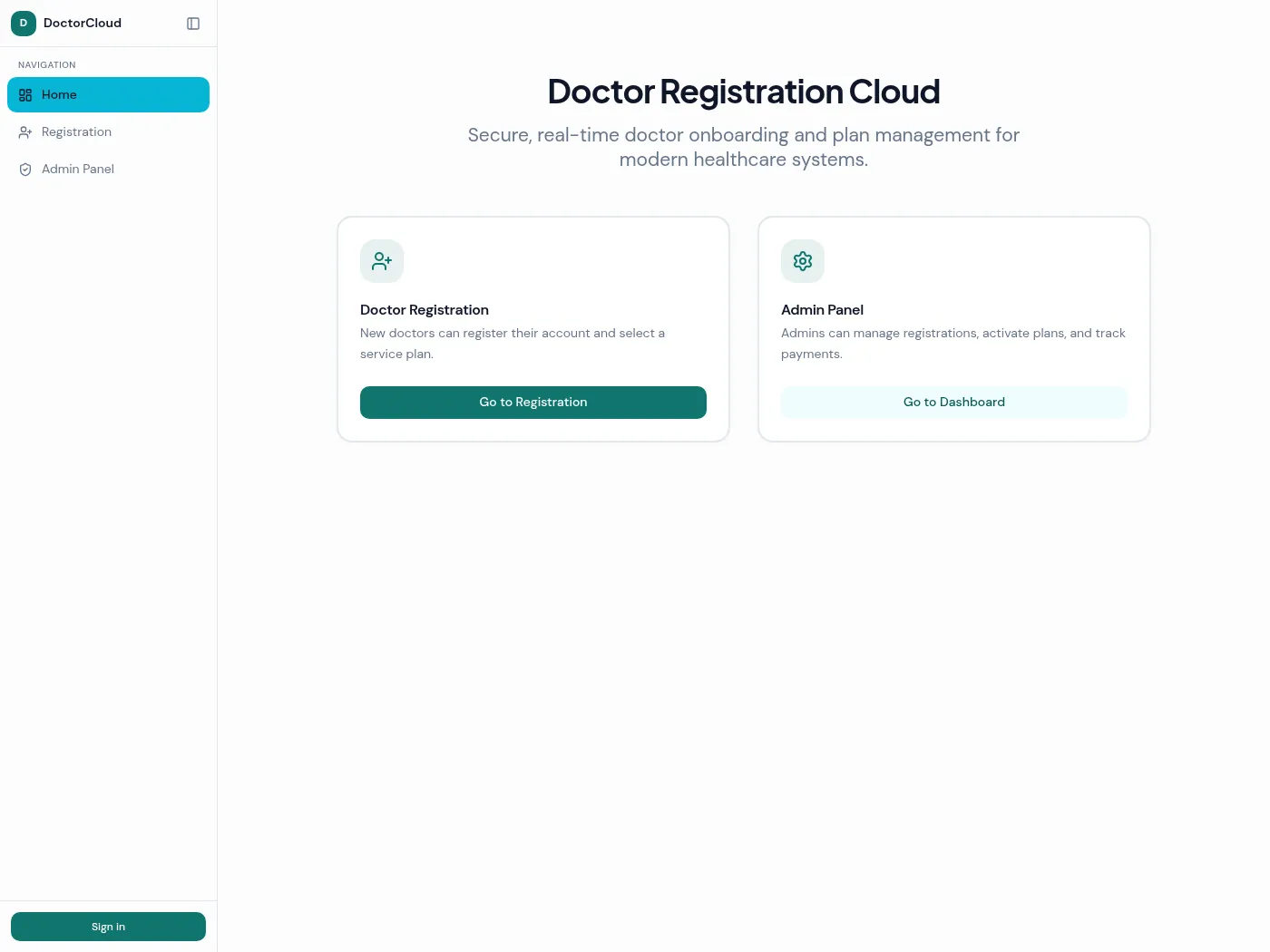 Doctor Registration Cloud