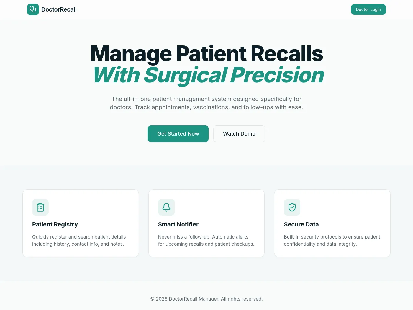 Doctor Recall Manager