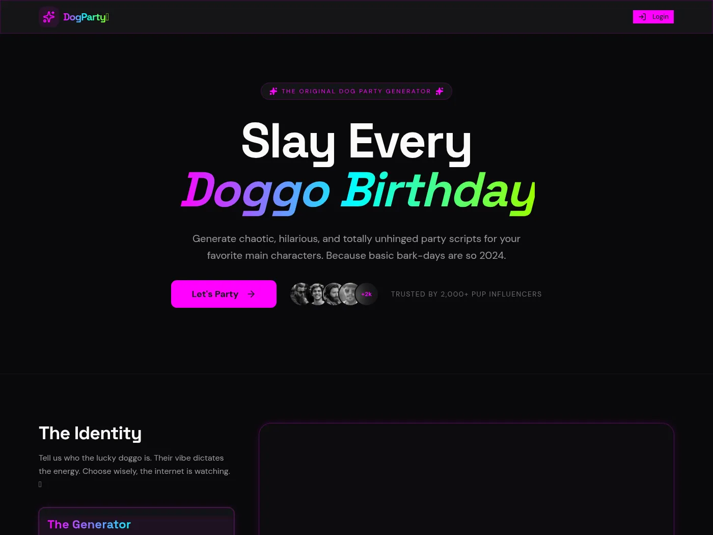 Gen Z Dog Party Script