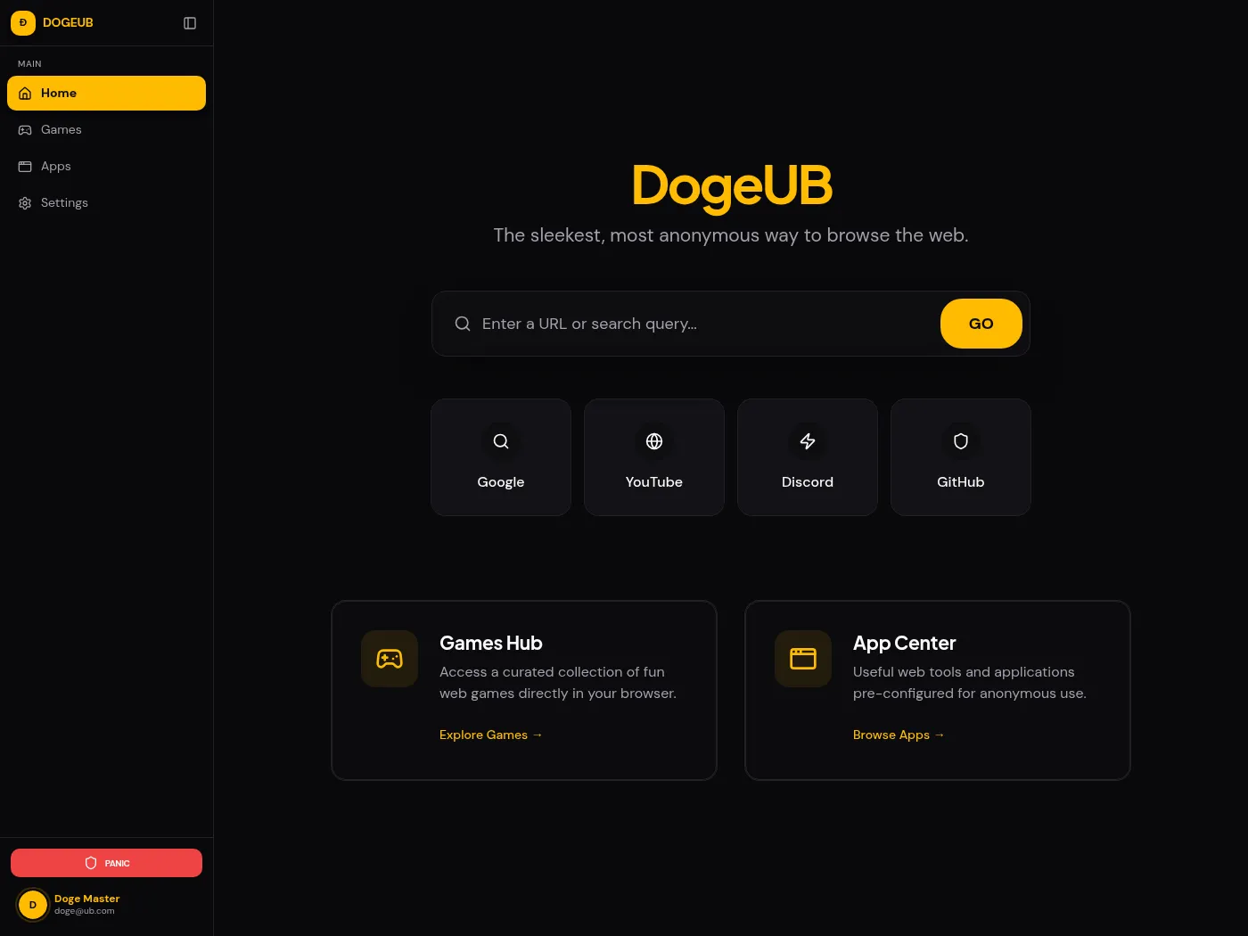 DogeUB Browsing Hub