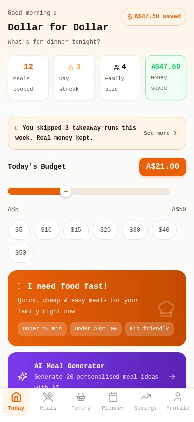 Dollar for Dollar App