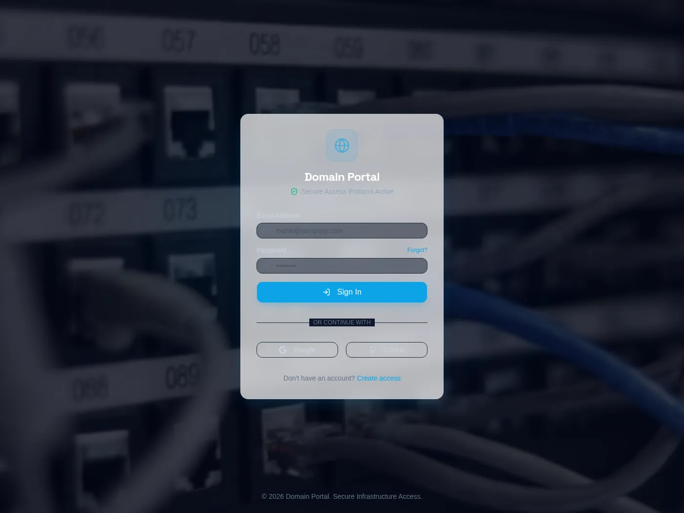 Domain Login Portal