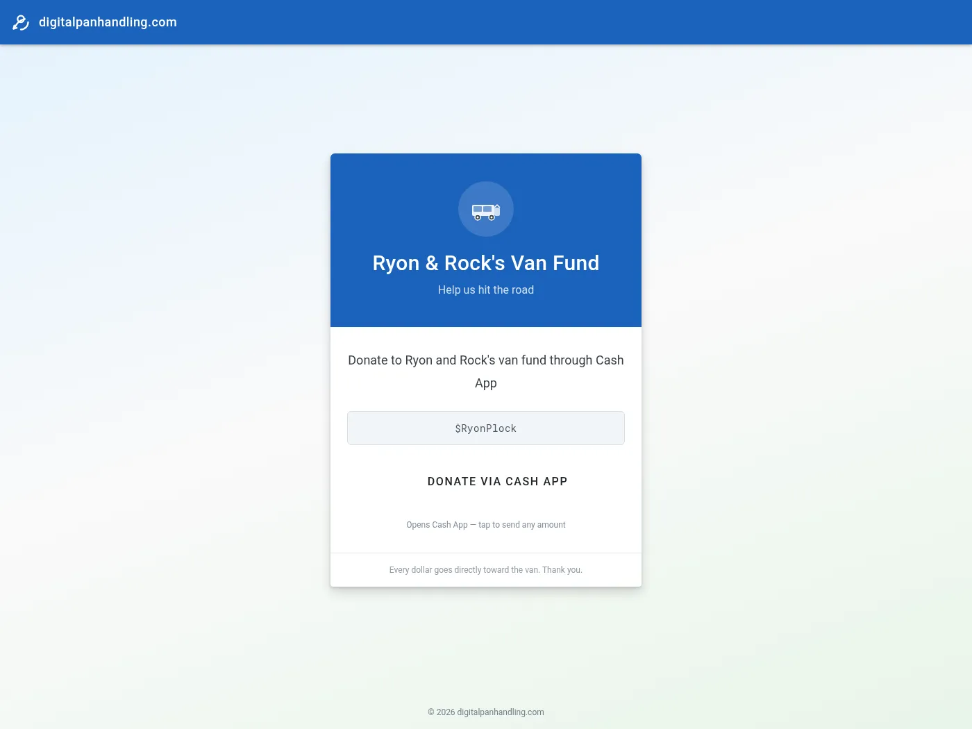 Digital Panhandling Page