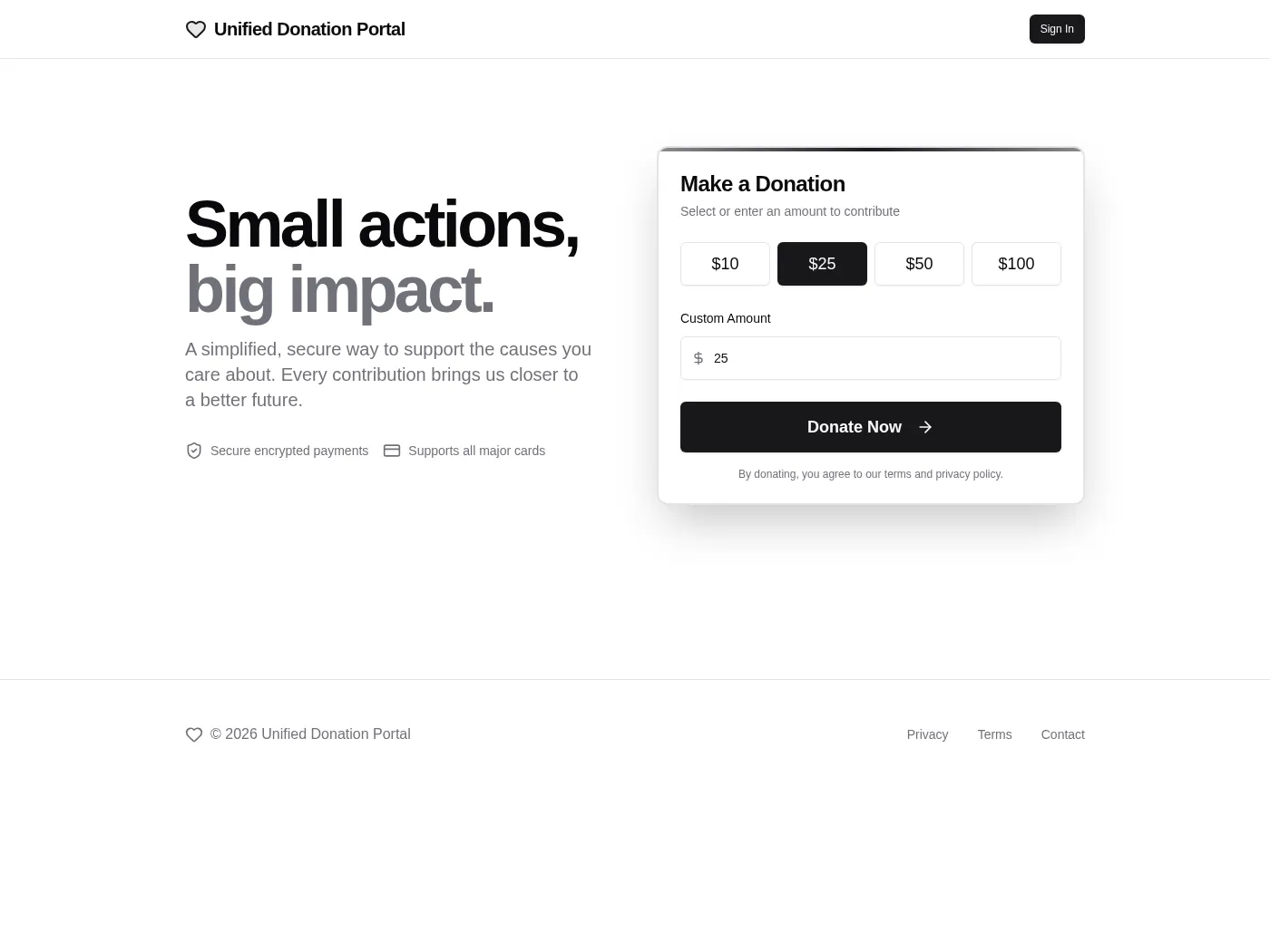 Unified Donation Portal