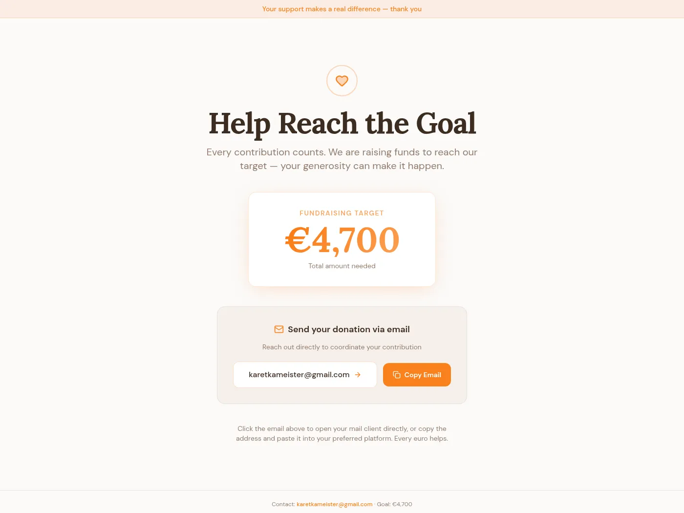 Donation Showcase Page