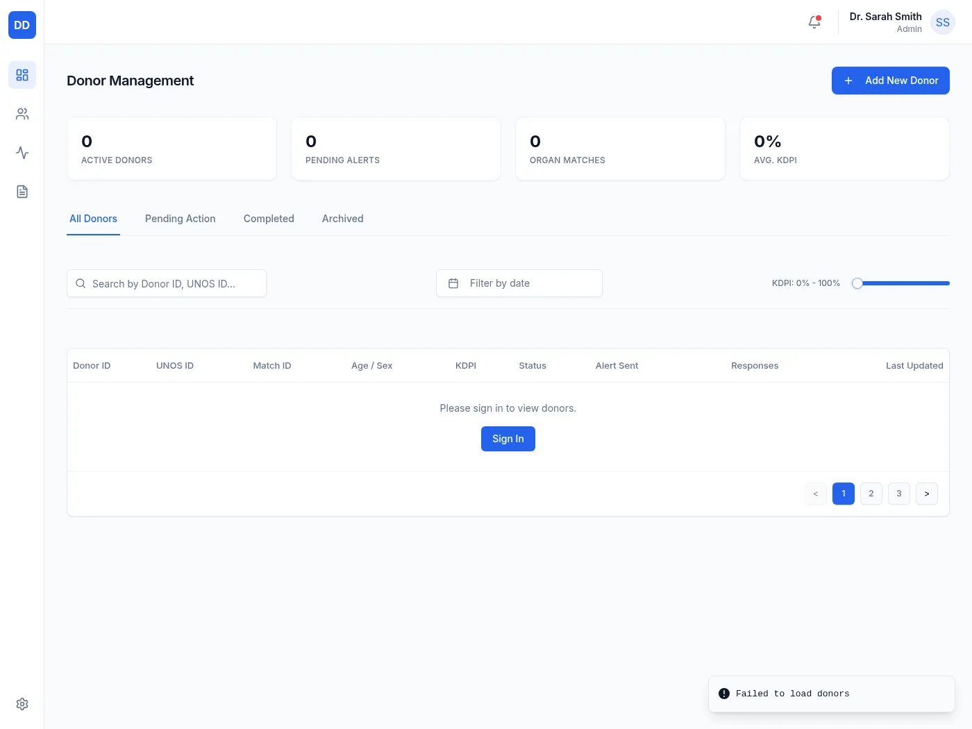 DonorDash Admin Panel