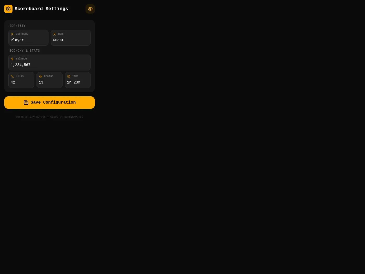 DonutSMP Scoreboard Clone