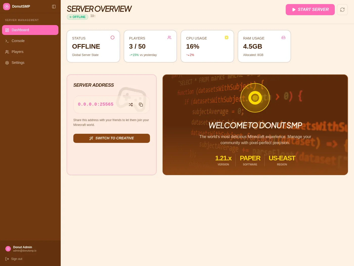 DonutSMP Server Portal