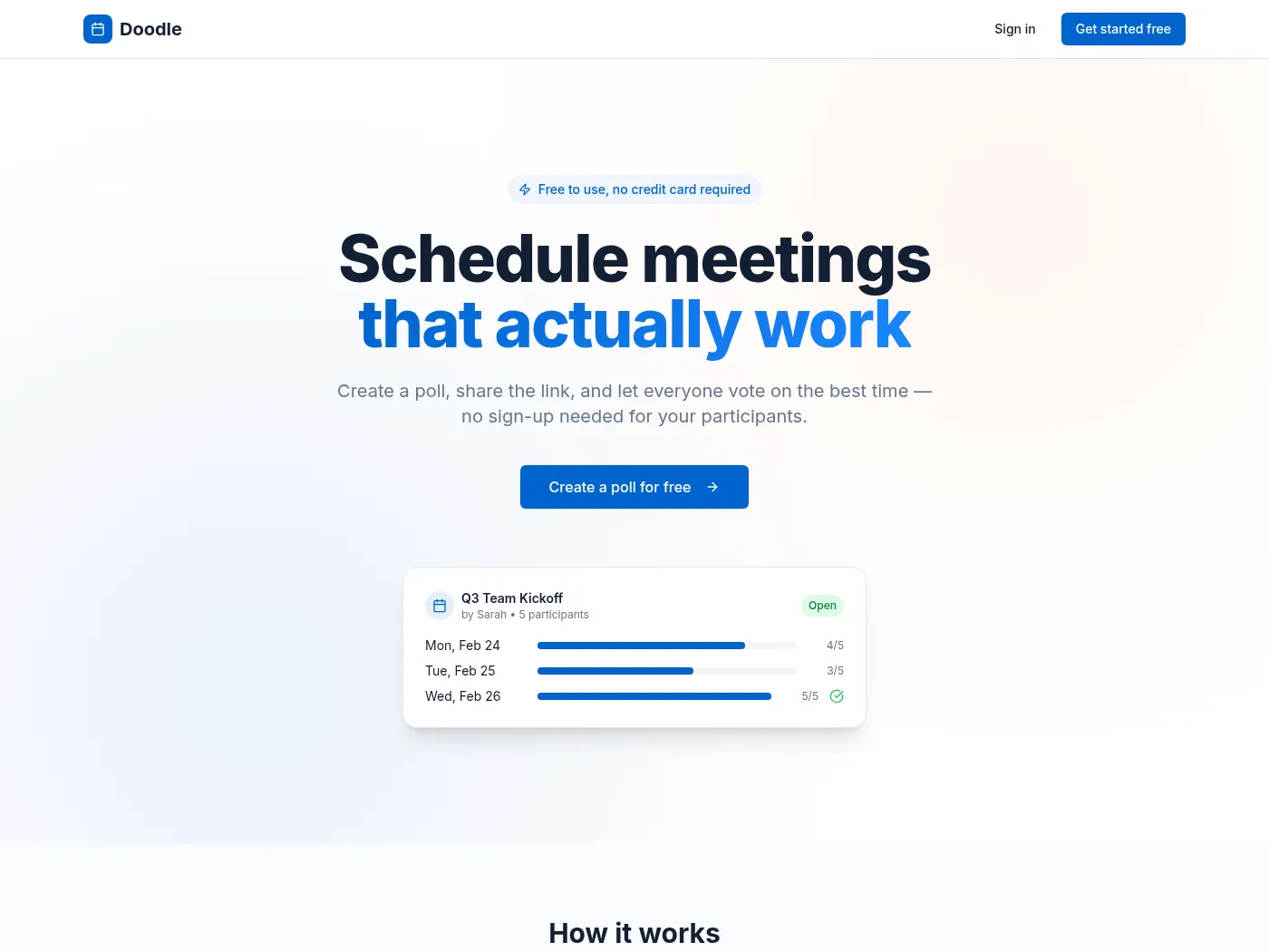 Doodle Scheduler Clone