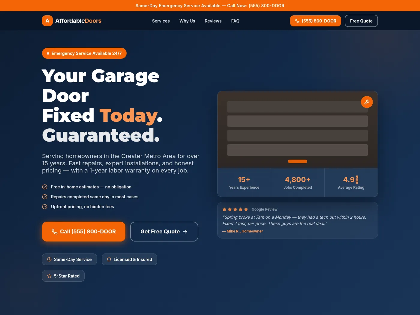 Garage Door Sales Blueprint