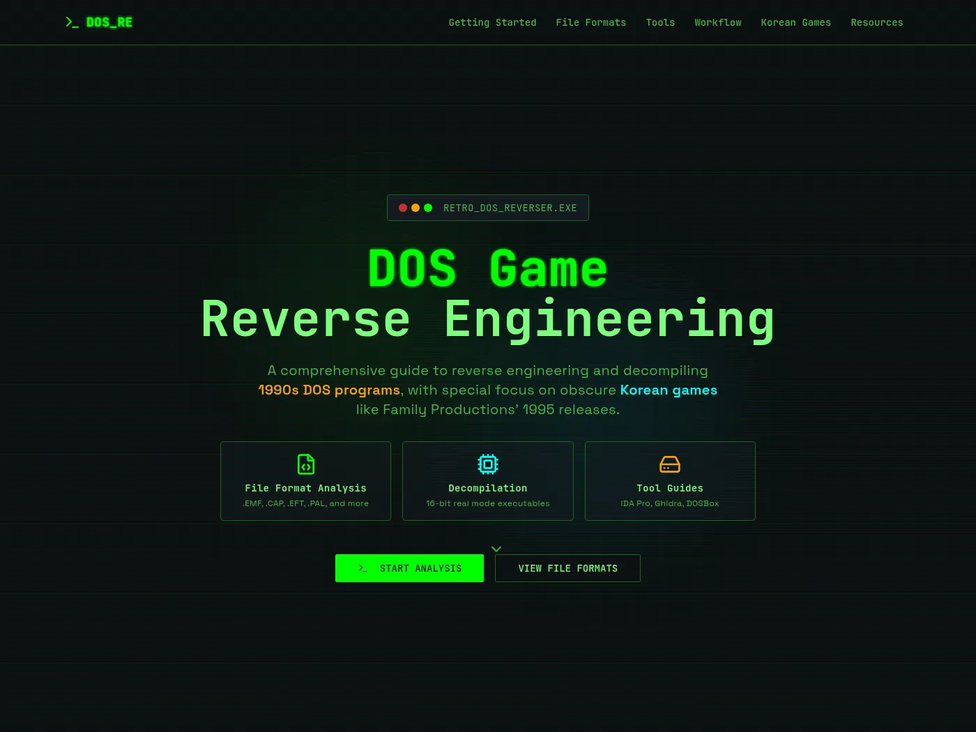 Retro DOS Game Reverser