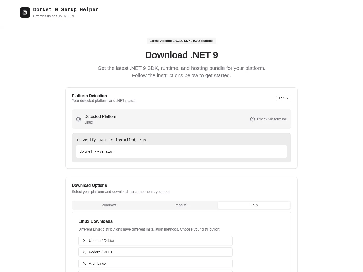 DotNet 9 Setup Helper