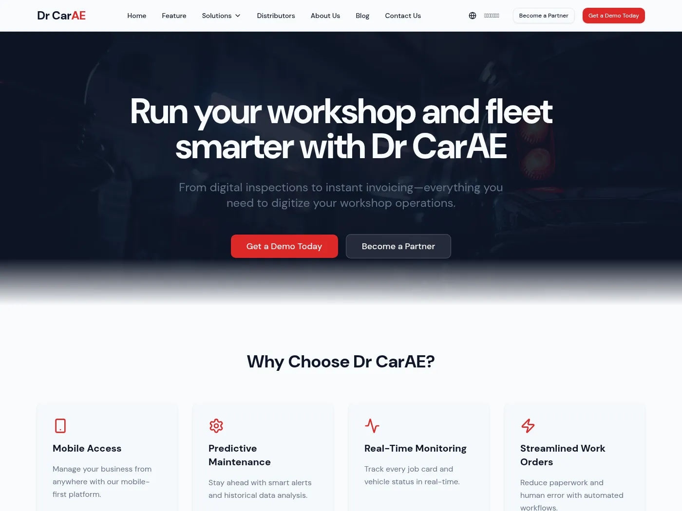 Dr CarAE SaaS Website