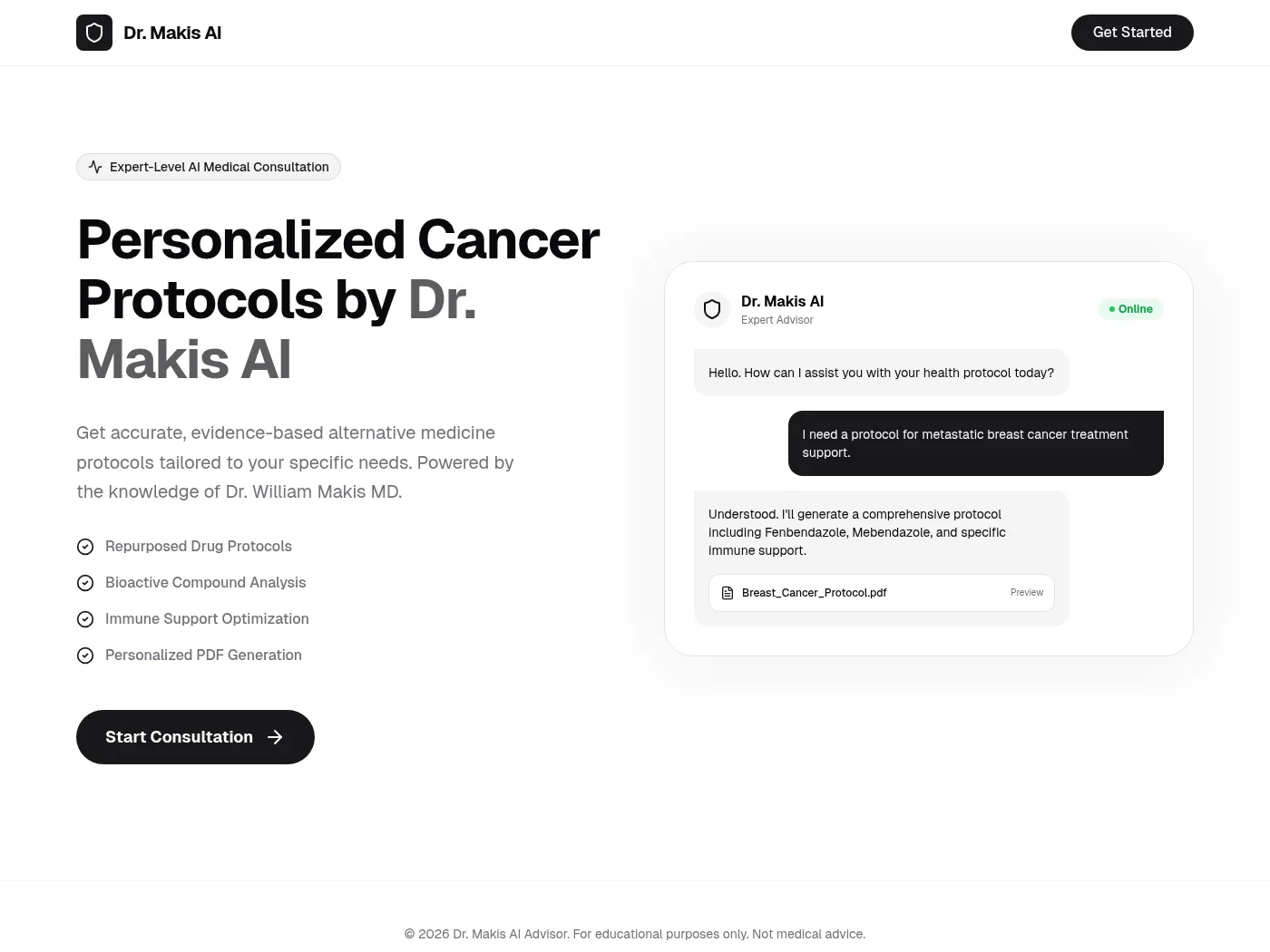 Dr Makis AI Advisor | Built with Blink