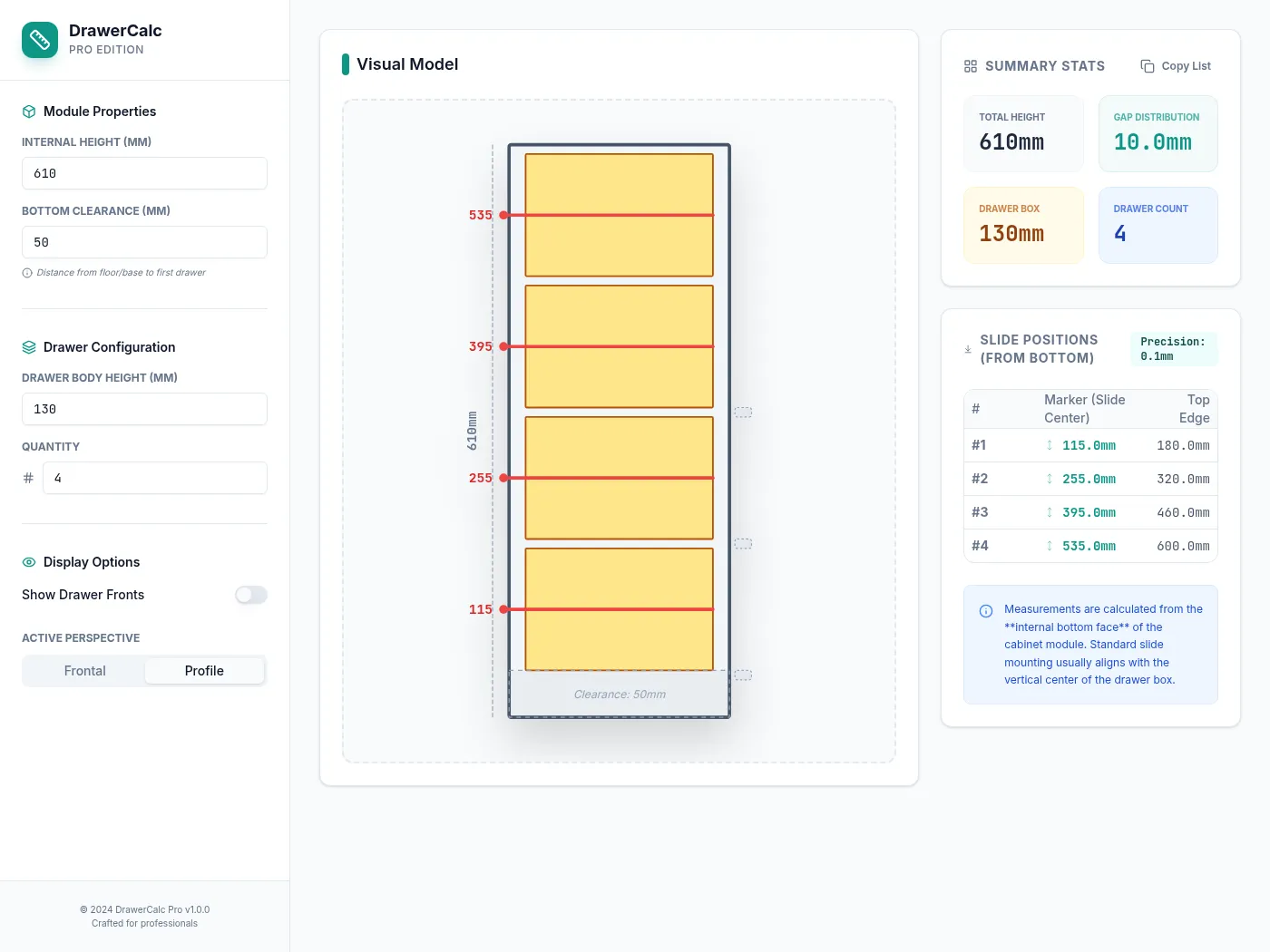 DrawerCalc Pro